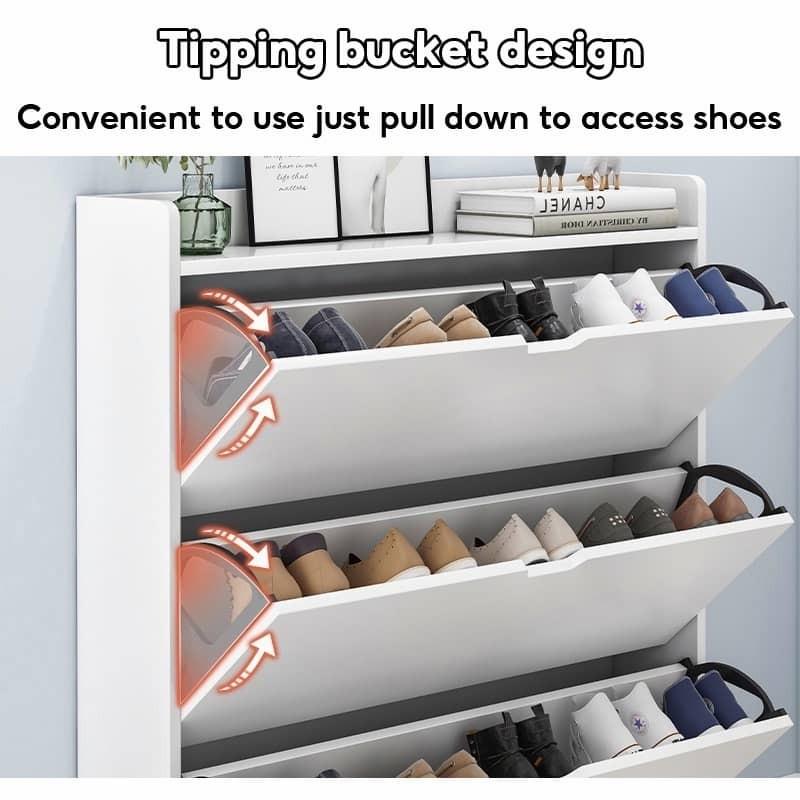 shoes rack rack kasut 3 tingkat flip door design, Furniture & Home ...