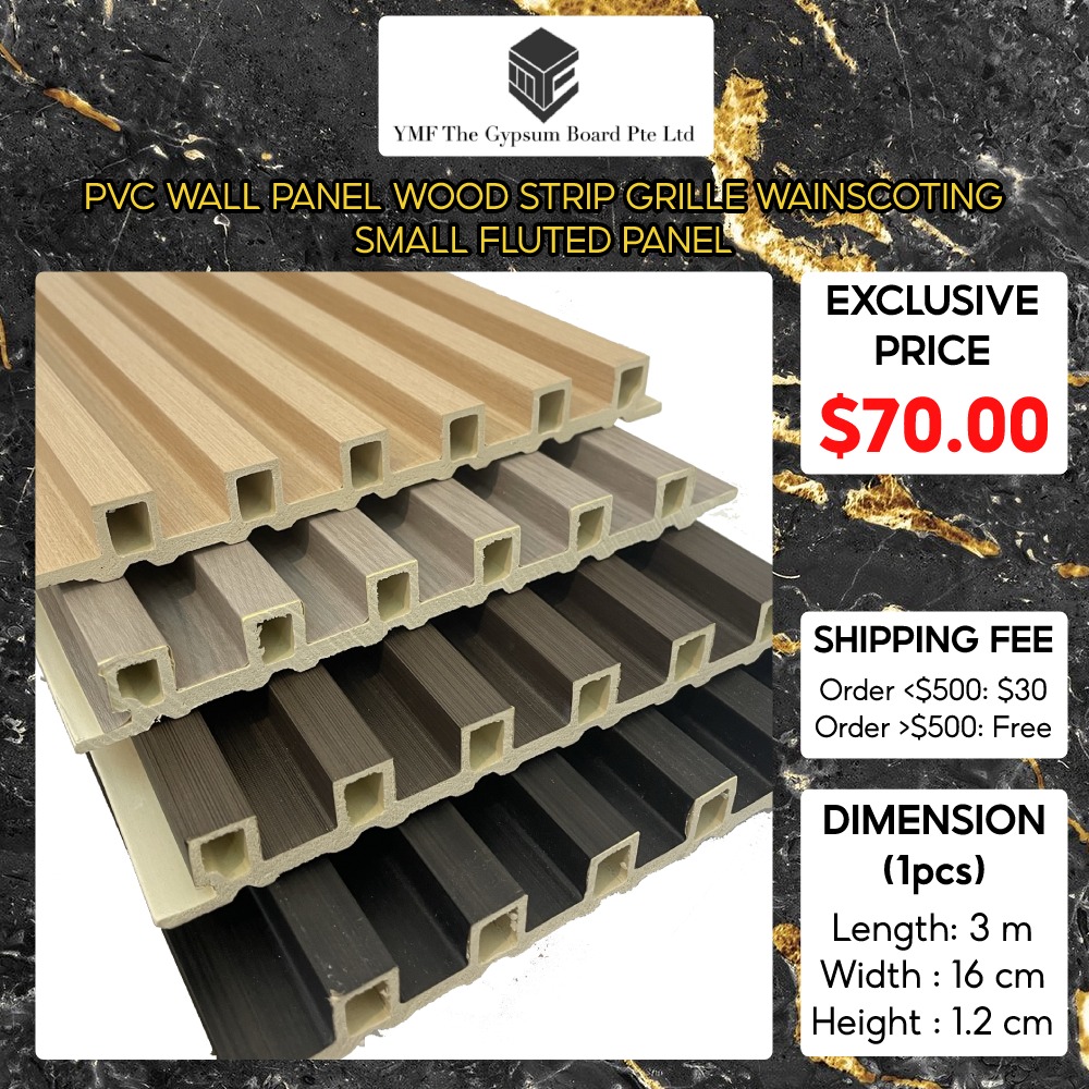 Small Series - PVC Wall Panel Wood Strip Grille Wainscoting, Furniture & Home Living, Home Decor ...