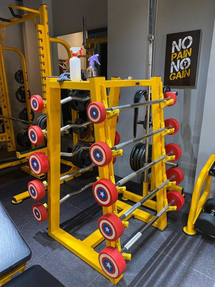 Star Barbell Set with Rack, Sports Equipment, Exercise & Fitness ...