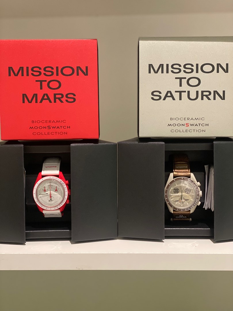 Swatch Omega Mars and Saturn, Luxury, Watches on Carousell