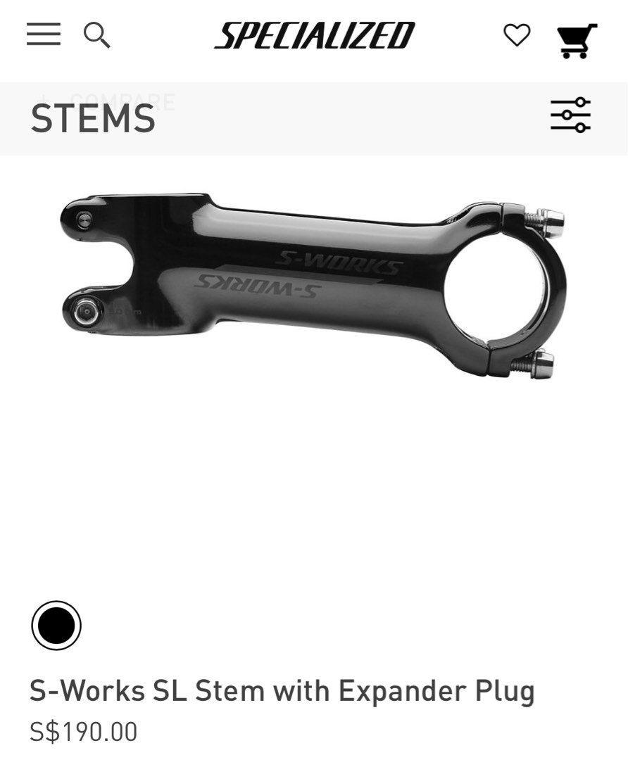 S-works SL Stem with expander plug, Sports Equipment, Bicycles & Parts ...