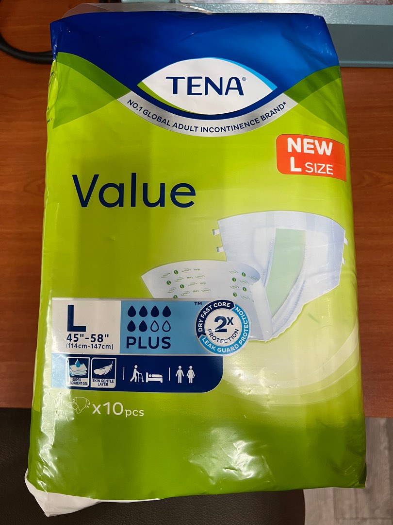 Tena Adult Diapers Size L, Health & Nutrition, Assistive & Rehabilatory Aids, Adult Incontinence ...