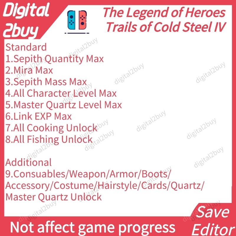 The Legend of Heroes Trails of Cold Steel IV Save Editor TOCS4 Save ModdingThe Legend of Heroes ...