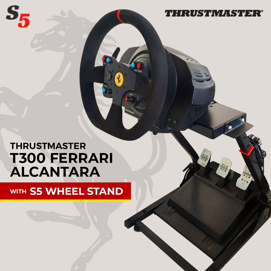 Thrustmaster T300 Ferrari Alcantara with S5 Wheel Stand, Video Gaming ...