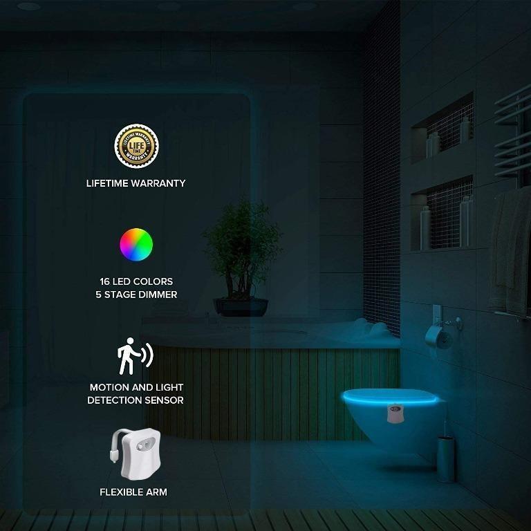 TOILIGHT Toilet Night Light Motion Activated 8 Color Changing Led ...