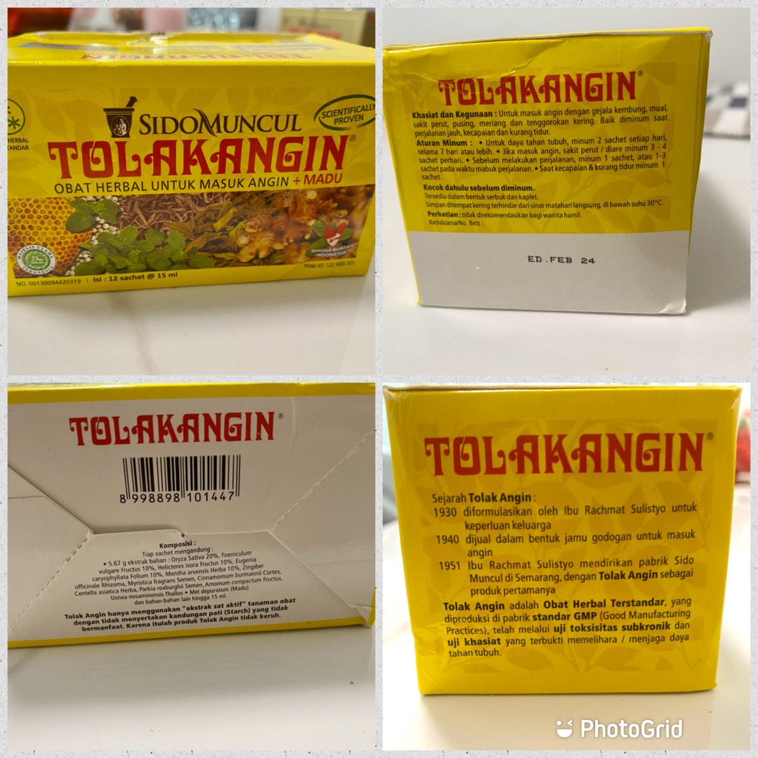 Tolak angin 12 sachet @15ml - ED FEB 2024, Health & Nutrition, Health ...