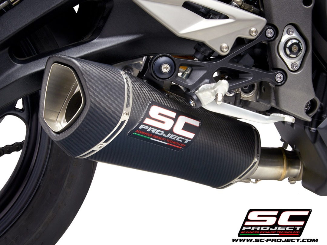 Triumph Street Triple 765 (2020-) SC Project SC1-R Carbon Fiber Slip On ...