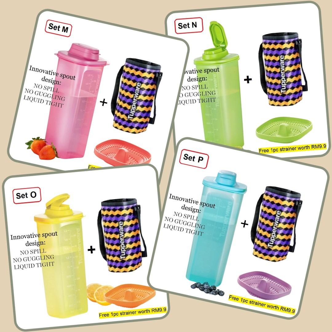 Tupperware Fridge Water Bottle (1) 2.0L + Pouch (1), Furniture & Home ...