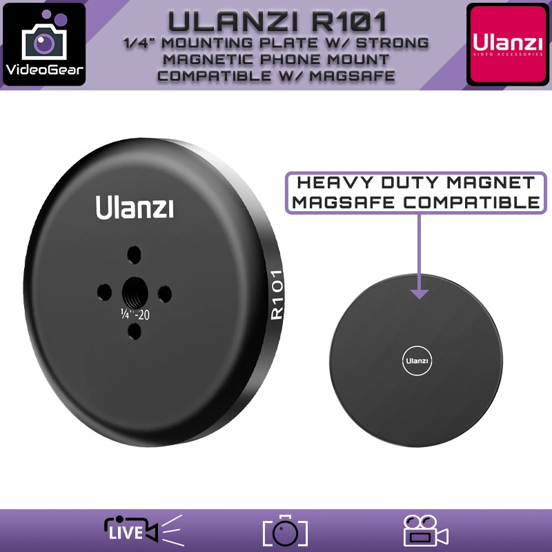 Ulanzi R101 — (1/4" Mounting Plate with Strong Magnetic Phone Mount ...