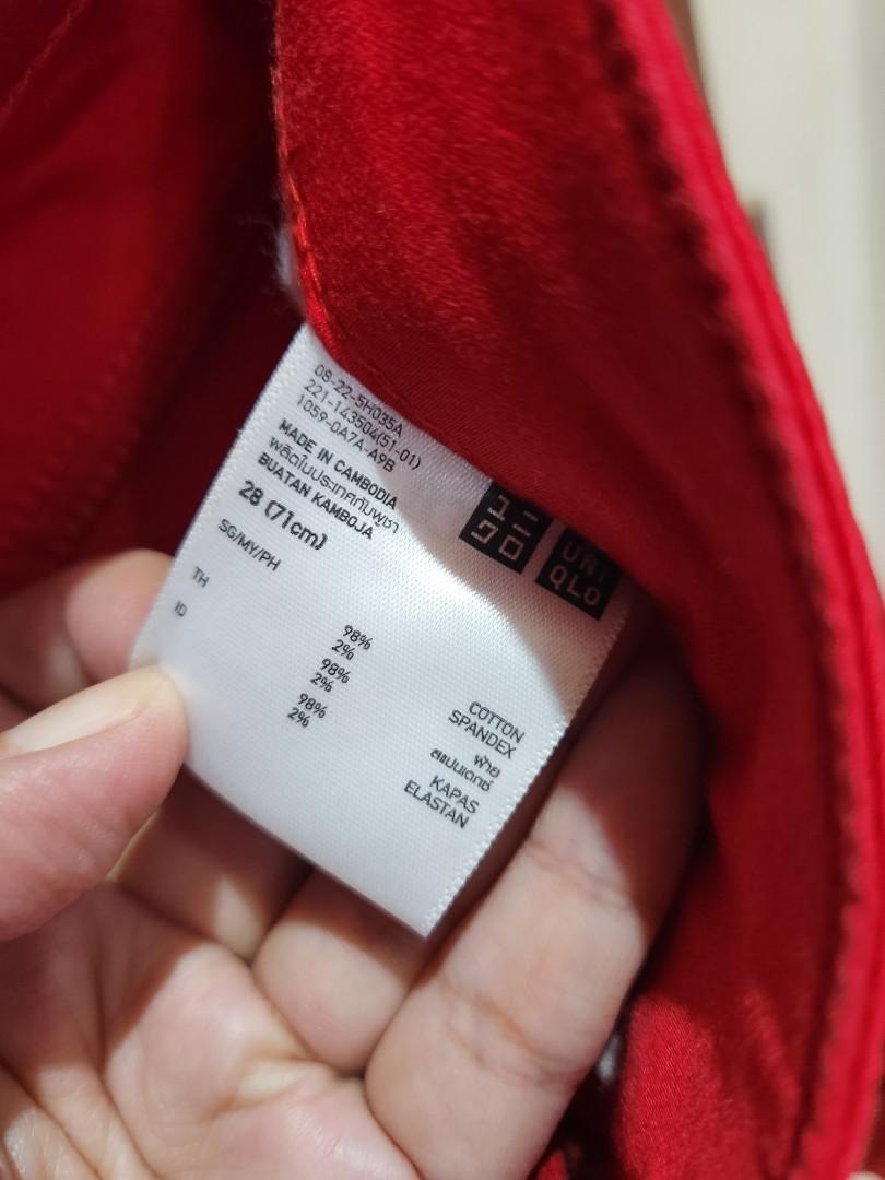 Uniqlo red pants, Women's Fashion, Bottoms, Jeans on Carousell