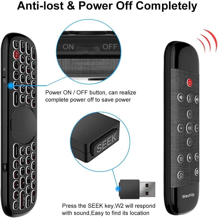 (USED - no box) WeChip W2 Pro Backlit Voice Remote 2.4G Wireless Smart ...