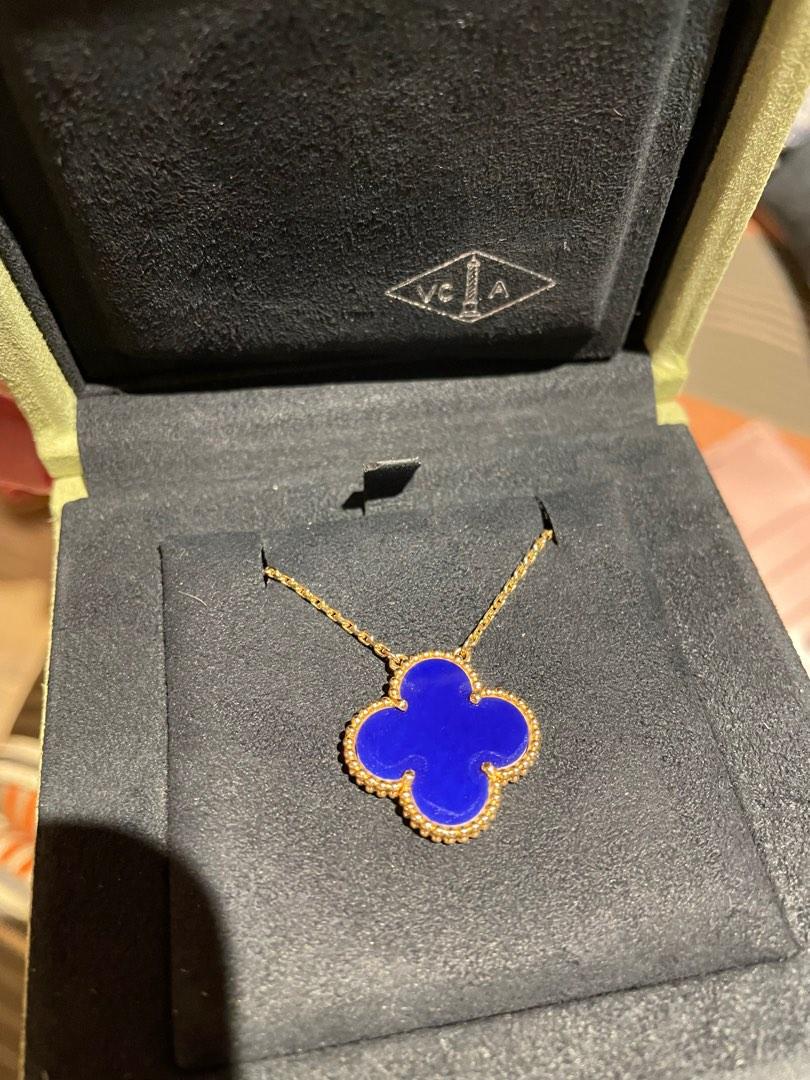 VCA VENDOME BLUE SÈVRES PORCELAIN VINTAGE ALHAMBRA NECKLACE, Luxury ...
