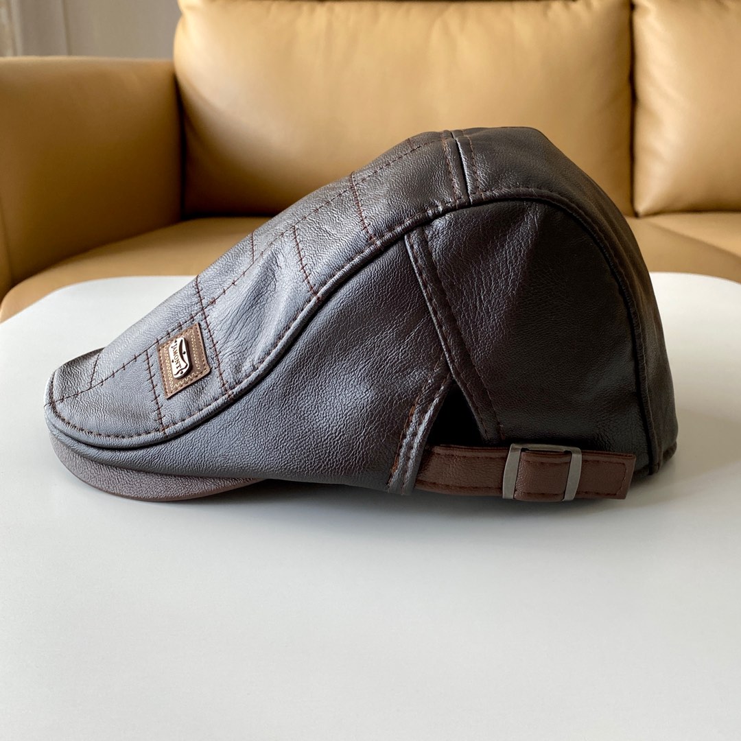 Vintage Retro PU Leather Cap, Men's Fashion, Watches & Accessories ...
