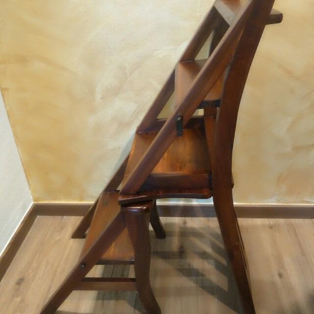Vintage Step Ladder Chair. Solid TEAK. , Furniture & Home Living ...