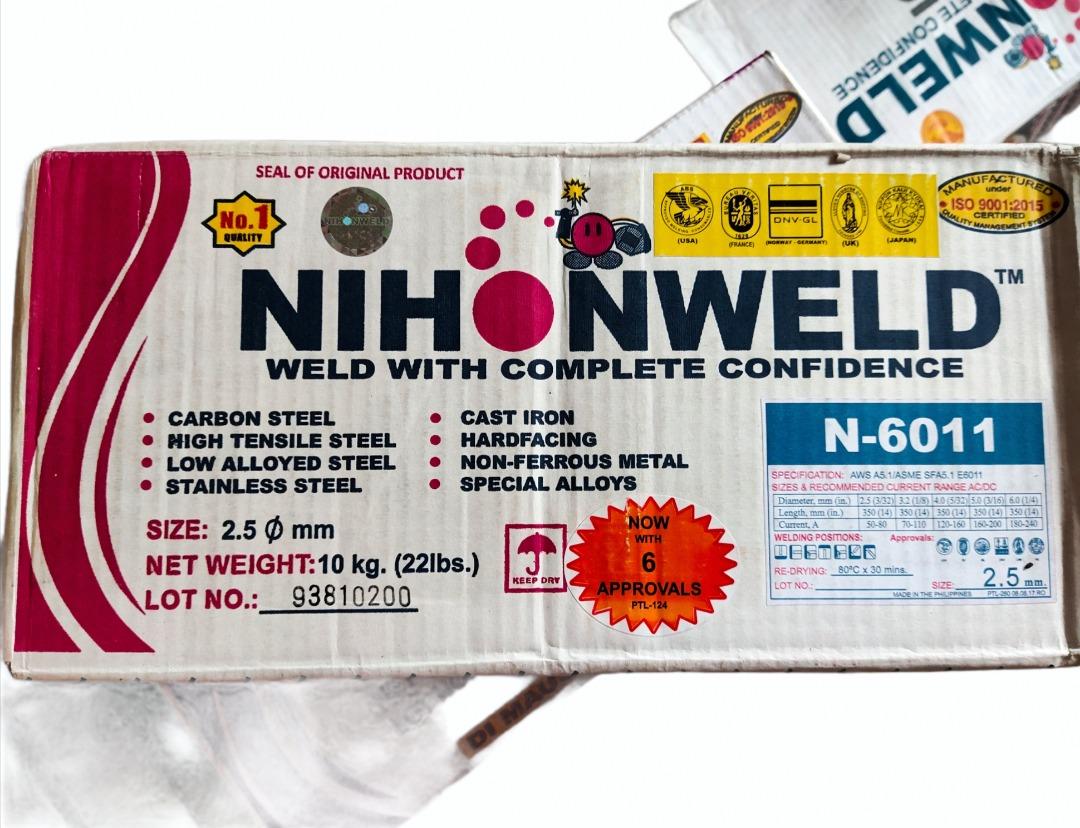 Welding Rod N6013 (NIHONWELD) size: 2.5mm x 10kgs/ box, Commercial ...