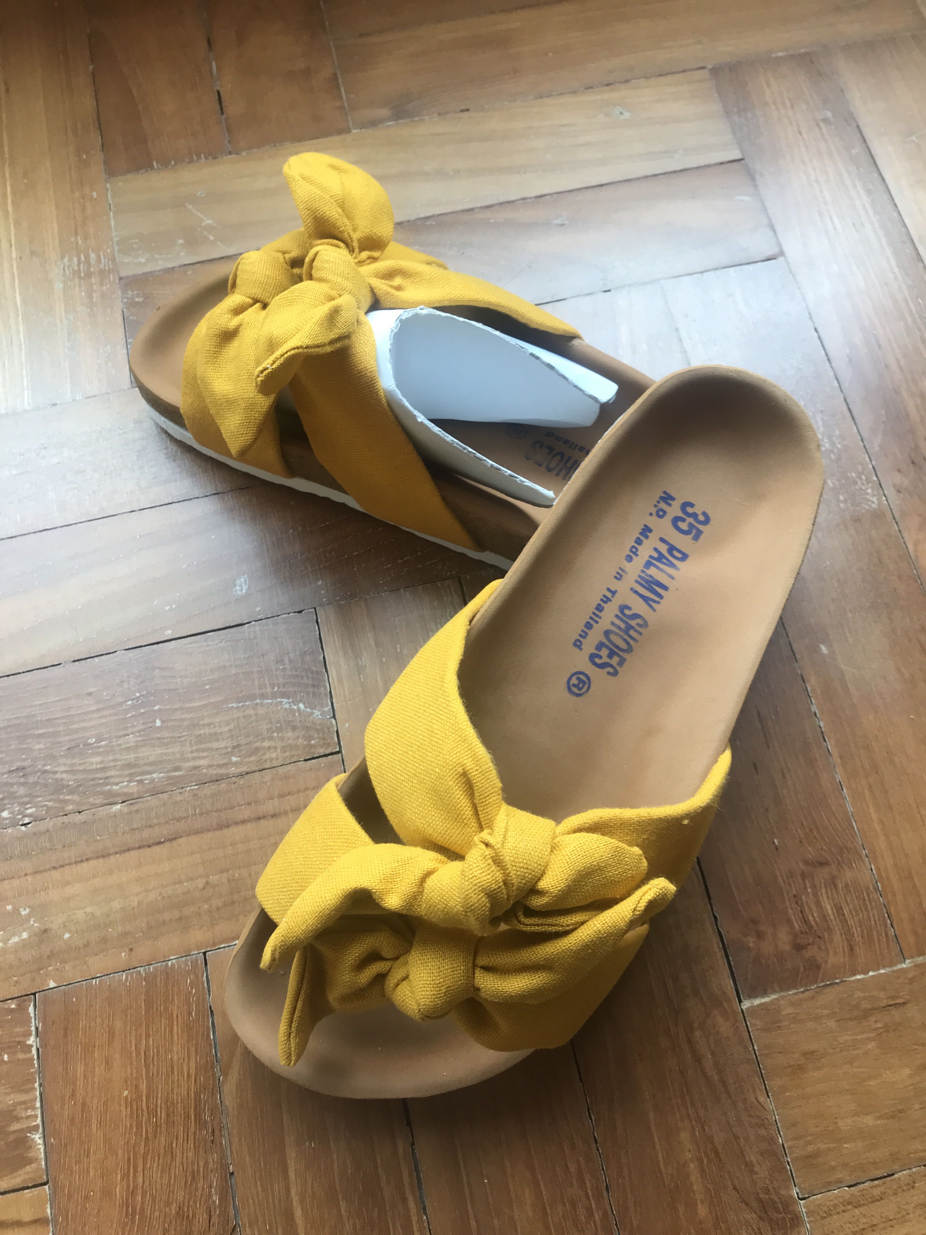 Yellow sandals, Women's Fashion, Footwear, Sandals on Carousell