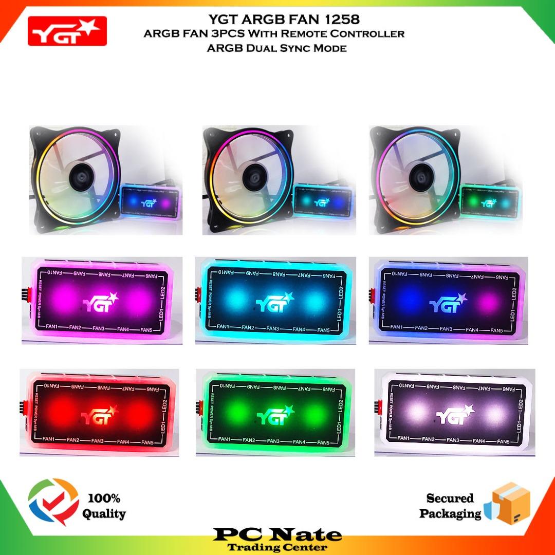 YGT ARGB FAN 3 IN 1 KIT Romantic Series #1258 / 120MM Cooling fan ARGB ...