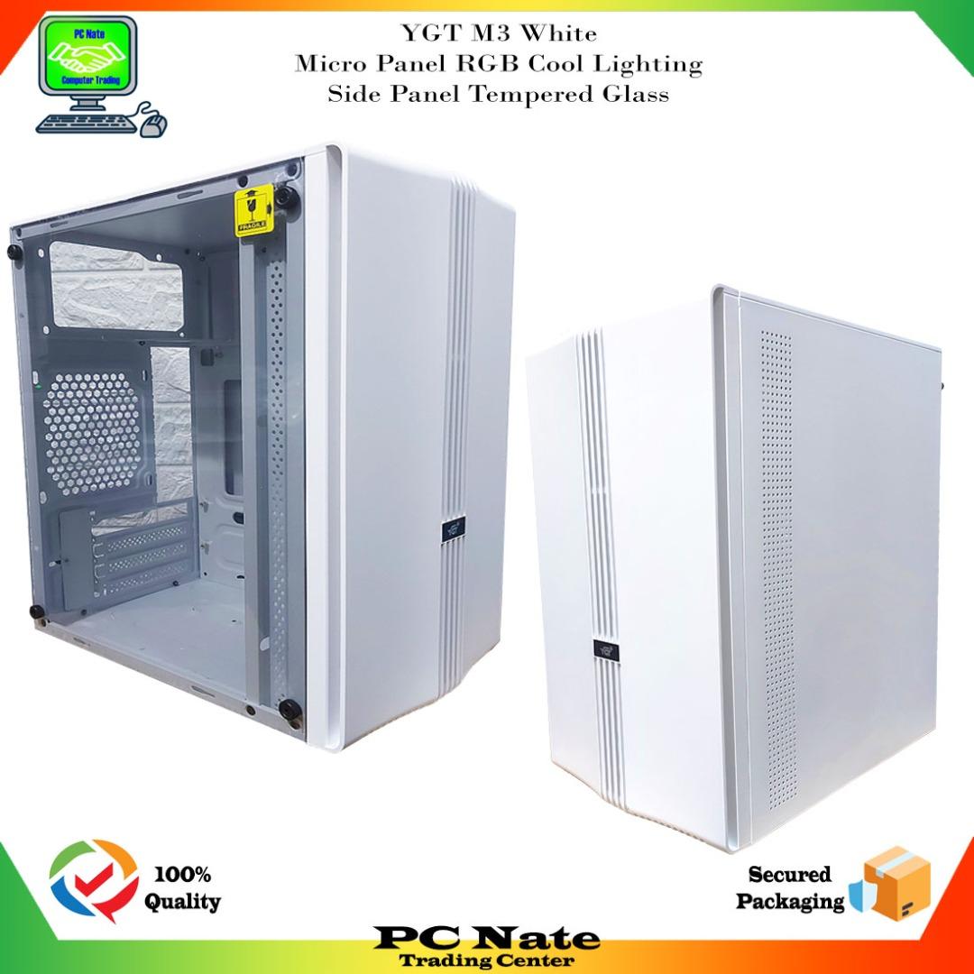 YGT M3 Gaming Case LED RGB Cool Lighting, Tempered Glass Side Panel ...