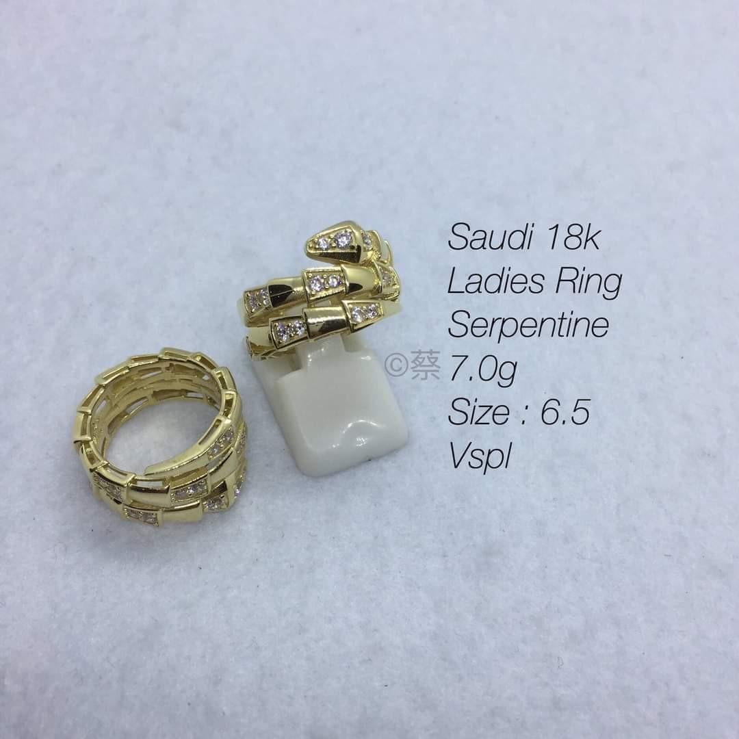 18K Saudi Gold serpentine ring, Women's Fashion, Jewelry & Organizers ...