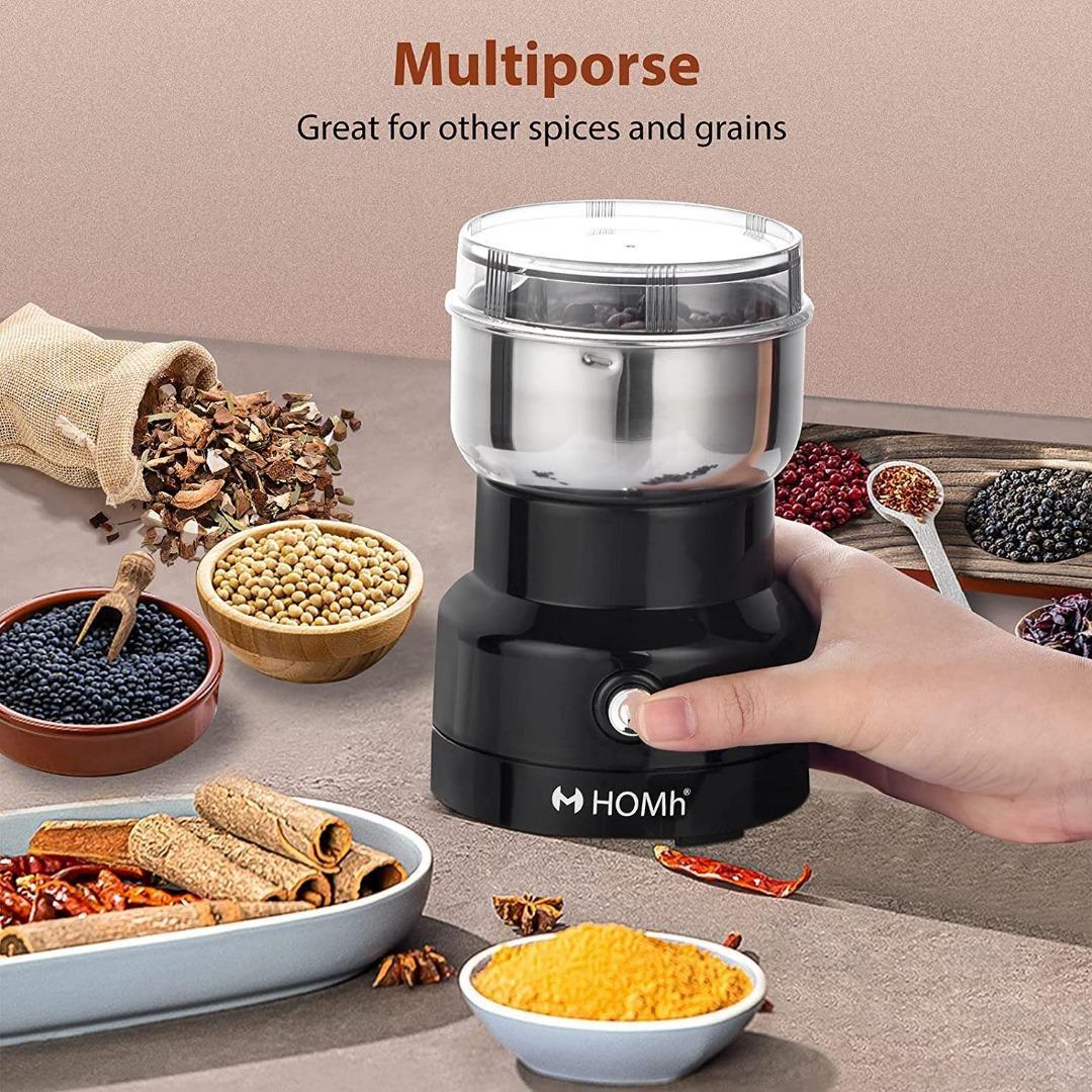 [2051] HOMh Electric Coffee Bean Grinder, 150W Motor with Stainless ...