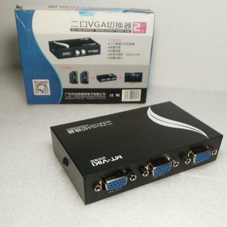 2 port Ultra Compact VGA Switch for Deskto PC Mac PC LCD monitor Metal ...