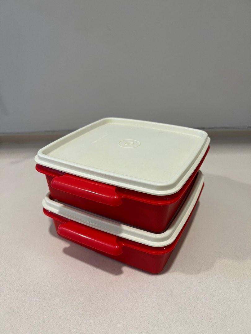 2 Tupperware red containers ($5 per piece), Furniture & Home Living ...