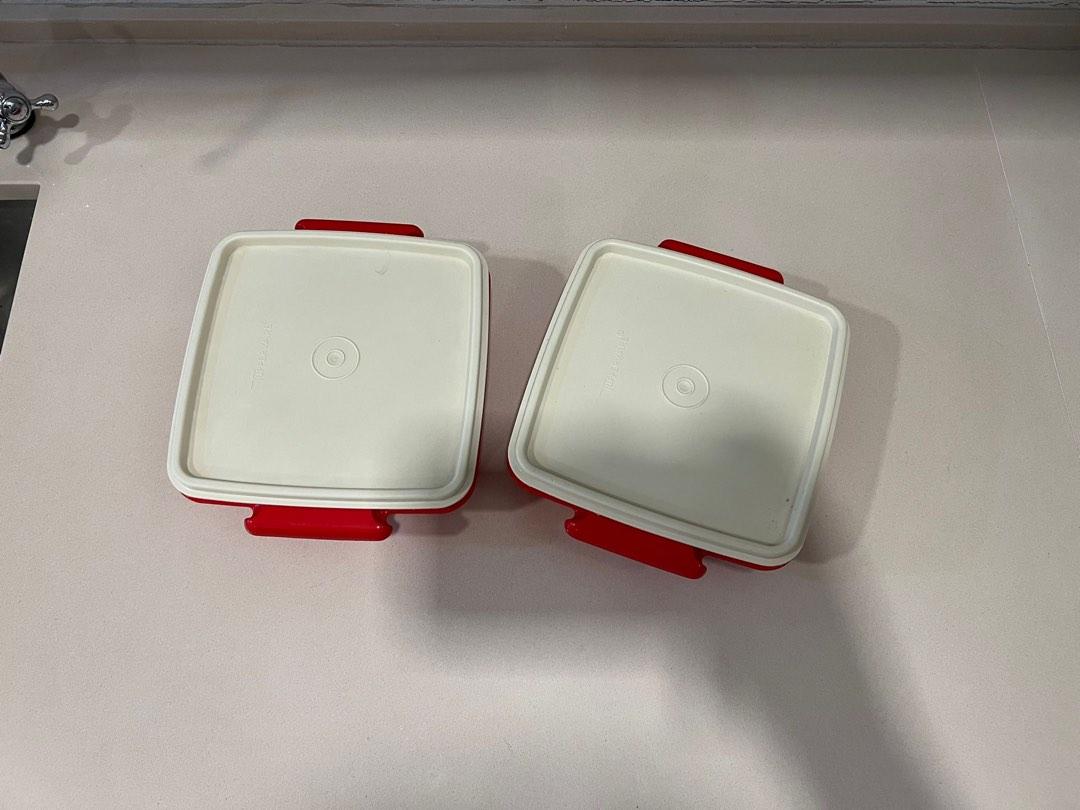2 Tupperware red containers ($5 per piece), Furniture & Home Living ...
