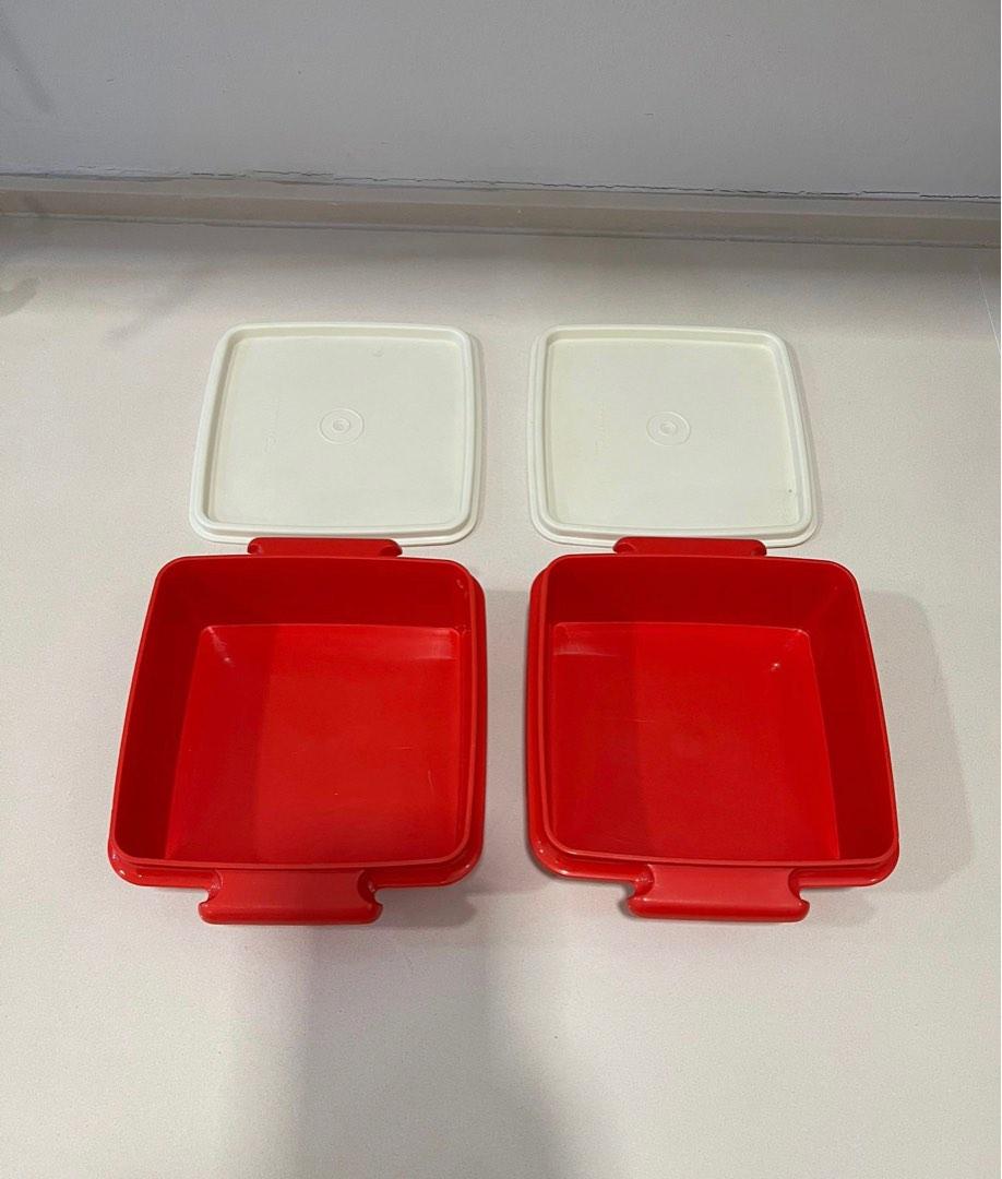 2 Tupperware red containers ($5 per piece), Furniture & Home Living ...