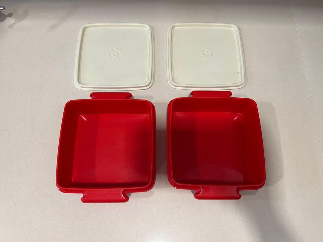 2 Tupperware red containers ($5 per piece), Furniture & Home Living ...