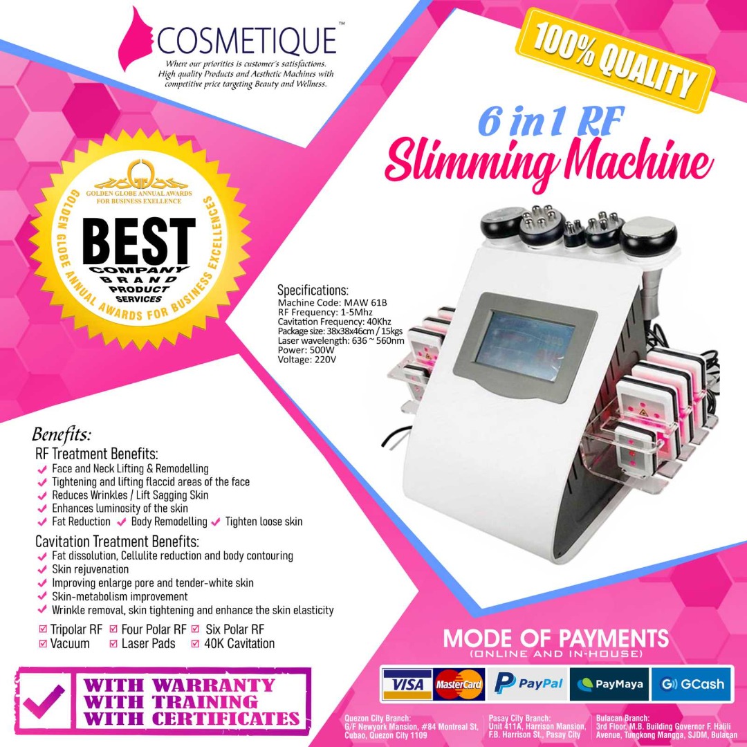 6in1 RF Slimming Machine with Laser Lipo, Beauty & Personal Care, Face ...