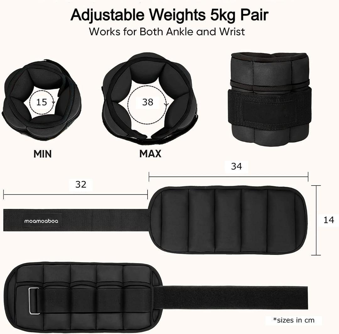 Adjustable Ankle Weights for Women and Men, 0.5 -2.5kg Modularized Leg ...