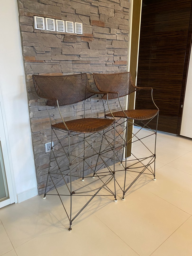 Balinese style rattan high chairs, Furniture & Home Living, Furniture ...