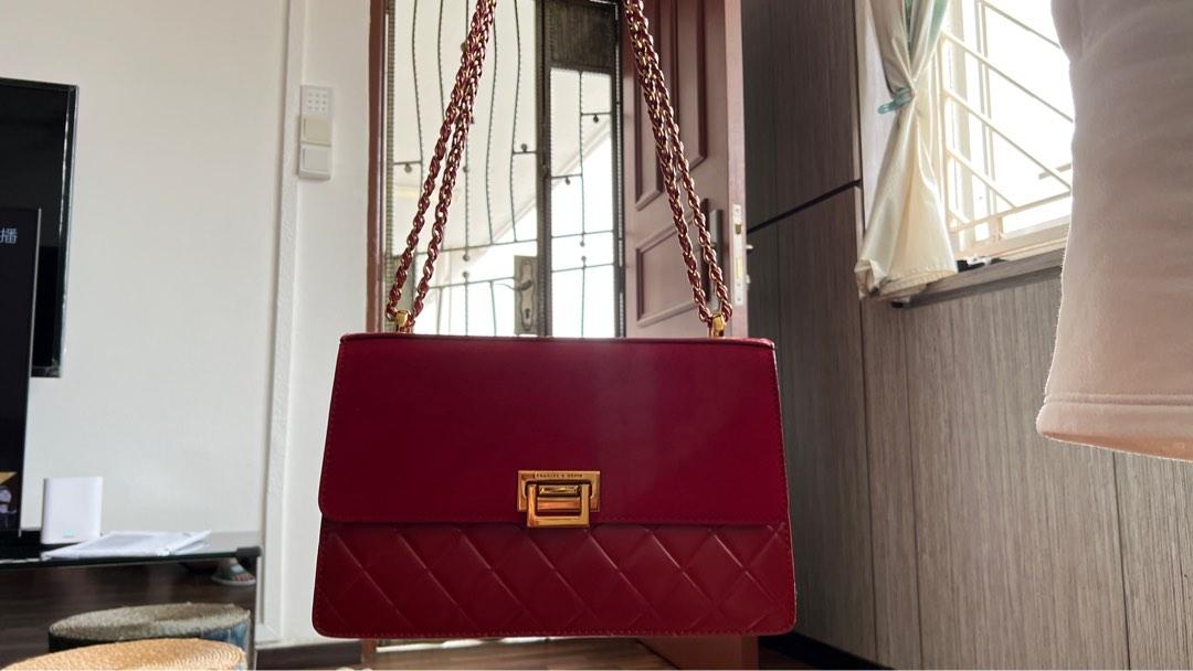 Charles and Keith Red Cross body bag, Women's Fashion, Bags & Wallets, Cross-body Bags on Carousell