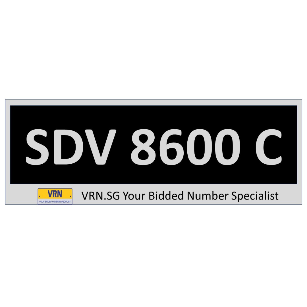 Classic Car Number Plate for Sales: SDV 8600 C (SDV8600C), Car ...
