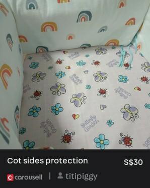 Cot side protection, Babies & Kids, Baby Nursery & Kids Furniture, Cots ...