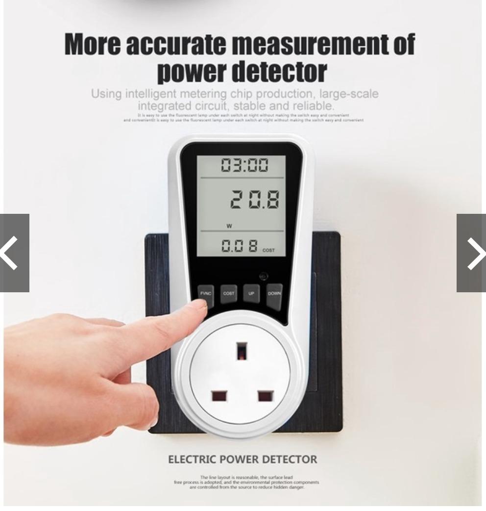 Electricity Usage Monitor Digital Wattmeter Ac Power Meter 220v 240v Energy Meter Socket Power