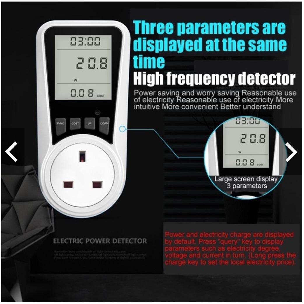 Electricity Usage Monitor Digital Wattmeter Ac Power Meter 220v 240v Energy Meter Socket Power