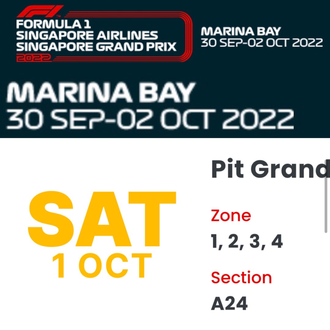 F1 Ticket | Pit Qualifying best seats!, Tickets & Vouchers, Event ...