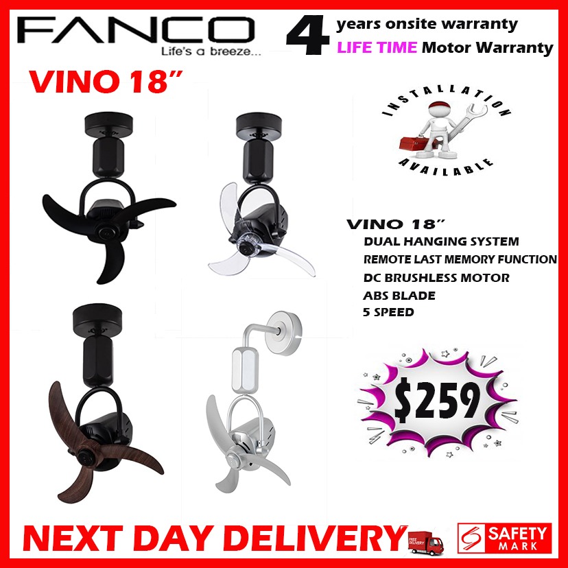 FANCO VINO 18 INCH CEILING FAN / FREE EXPRESS DELIVERY, Furniture ...