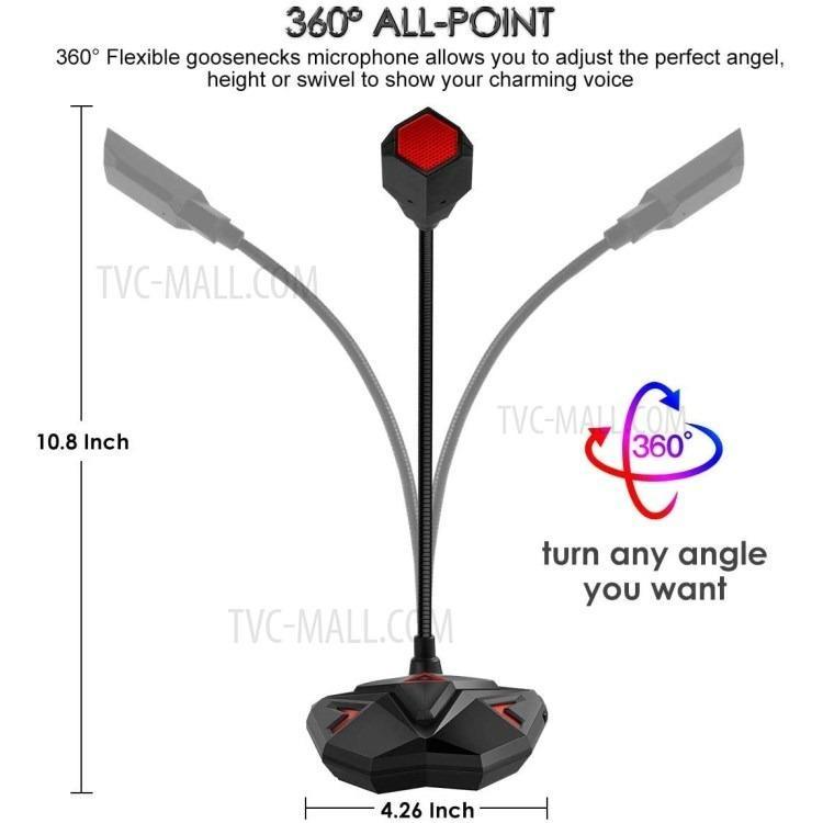 G55 Professional USB Gaming Microphone for Computer Desktop Condenser ...