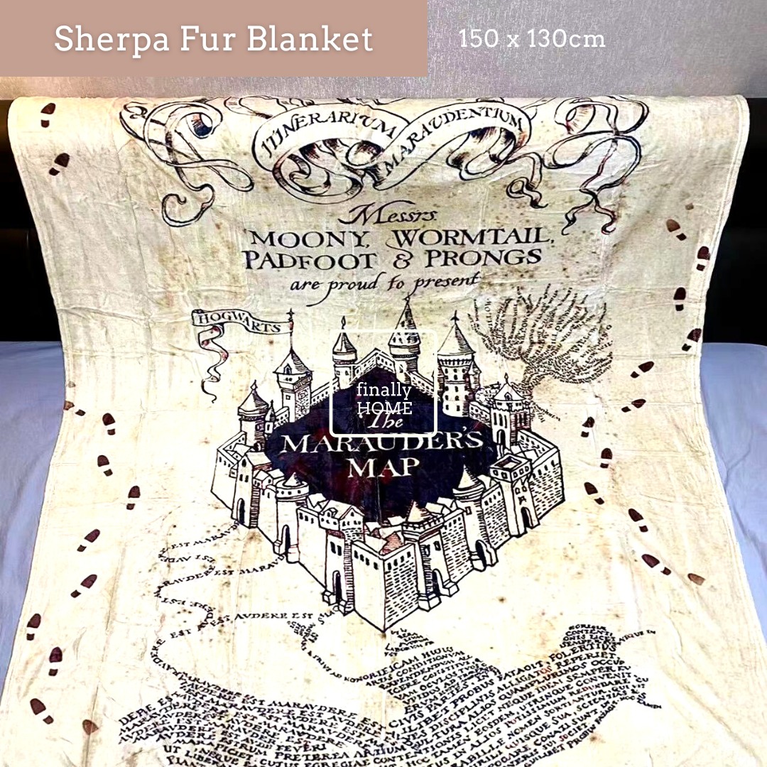 HARRY POTTER SHERPA FUR FLEECE BLANKET, Furniture & Home Living ...
