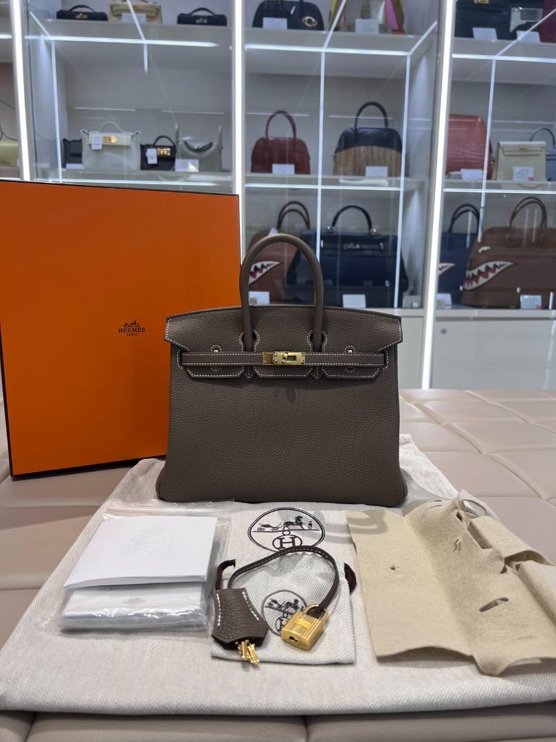 Hermes Birkin 25 Etoupe Togo leather GHW, Luxury, Bags & Wallets on Carousell