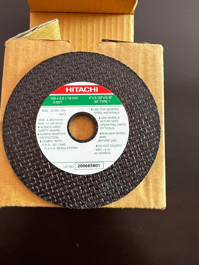 Hitachi Cutting Disc A30T, Furniture & Home Living, Home Improvement ...