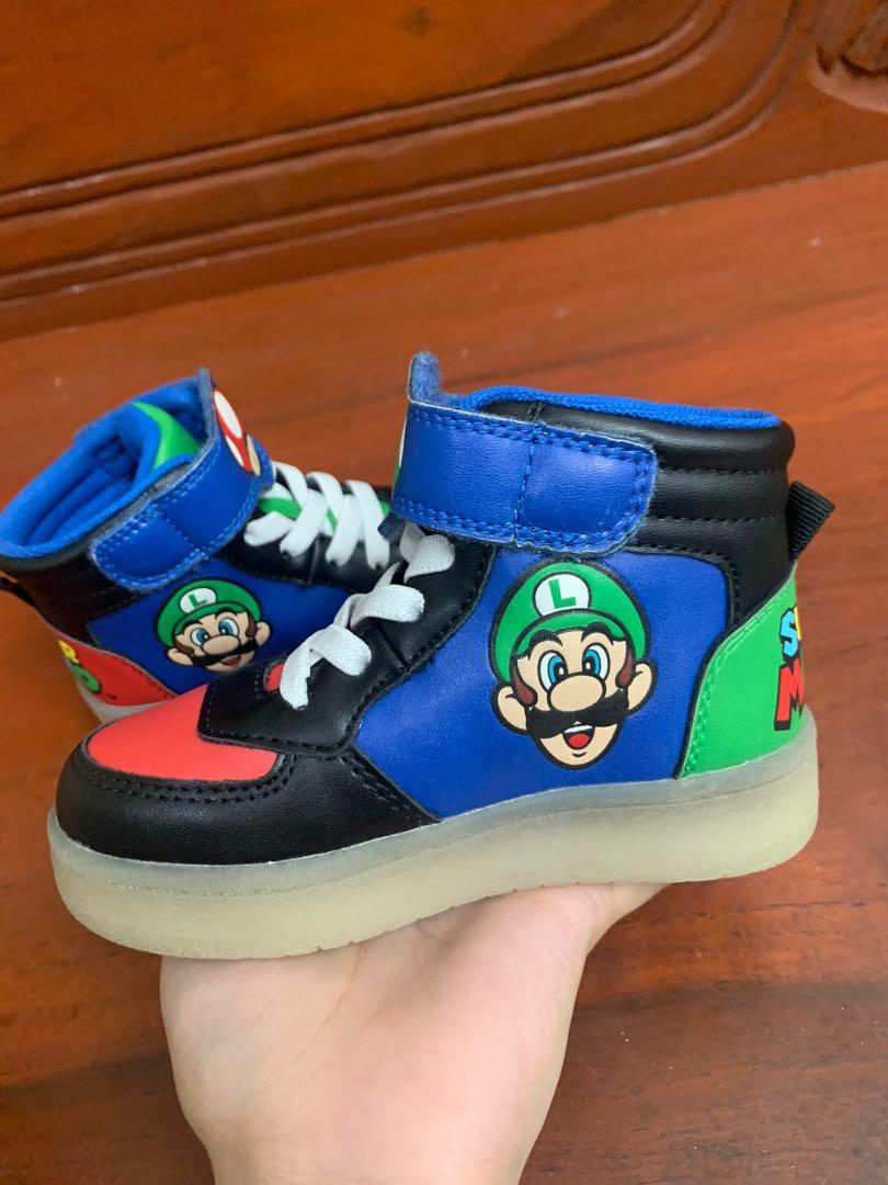 H&M Super Mario shoes with lights, Babies & Kids, Babies & Kids Fashion ...