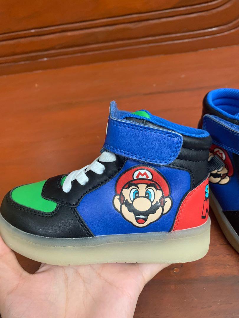 H&M Super Mario shoes with lights, Babies & Kids, Babies & Kids Fashion ...