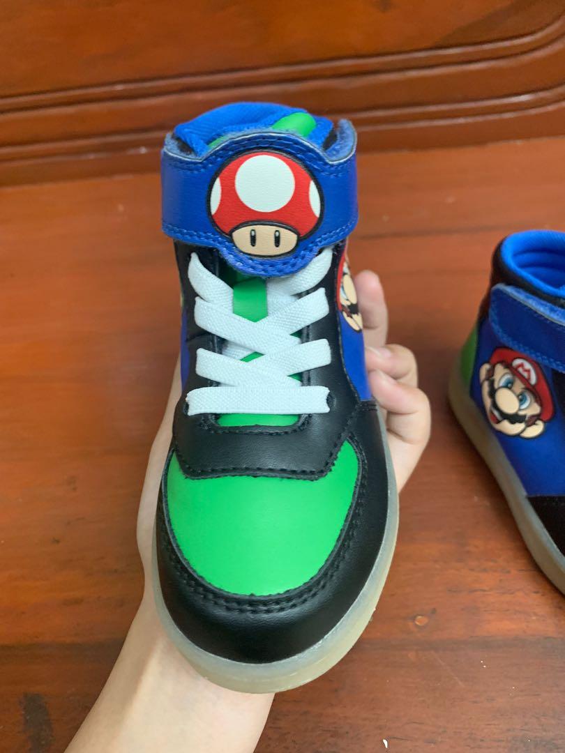 H&M Super Mario shoes with lights, Babies & Kids, Babies & Kids Fashion ...