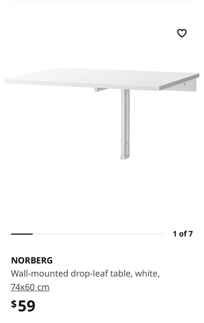Ikea wall mounted table Norberg, Furniture & Home Living, Furniture ...