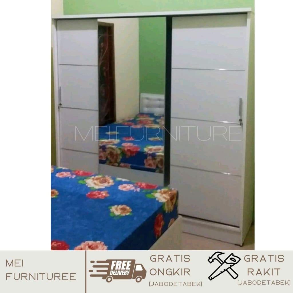 Jual lemari sliding door 3 pintu - lemari pakaian geser, Perabotan ...