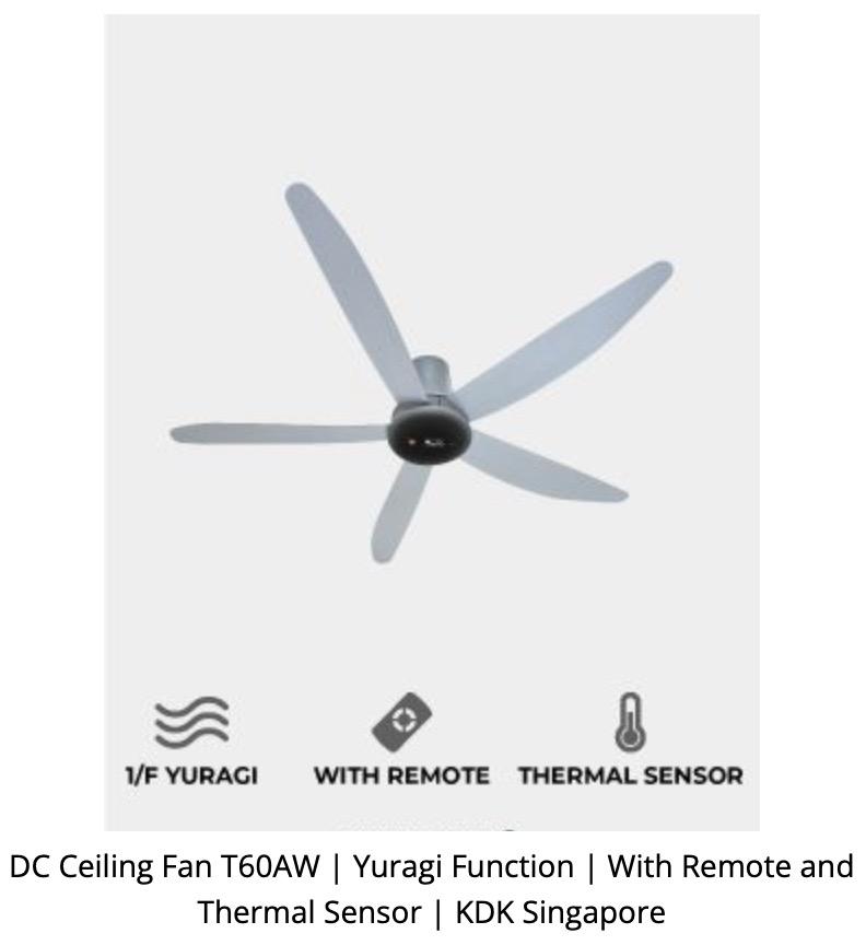 KDK 5 blade ceiling fan with remote, Furniture & Home Living, Lighting ...