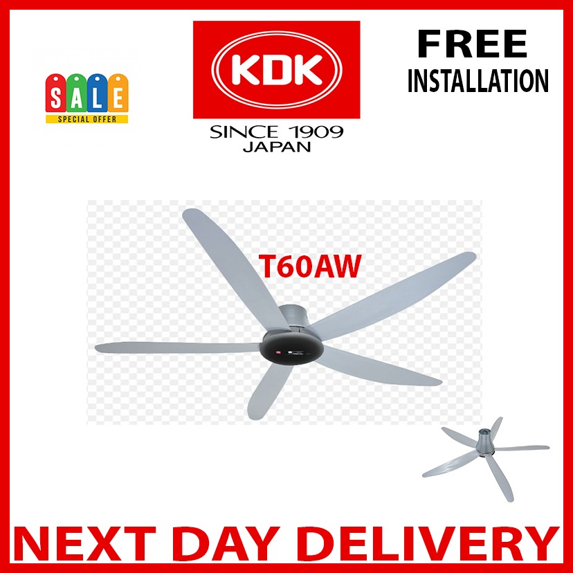 KDK T60AW (150cm) Remote Controlled DC Ceiling Fan with Standard ...